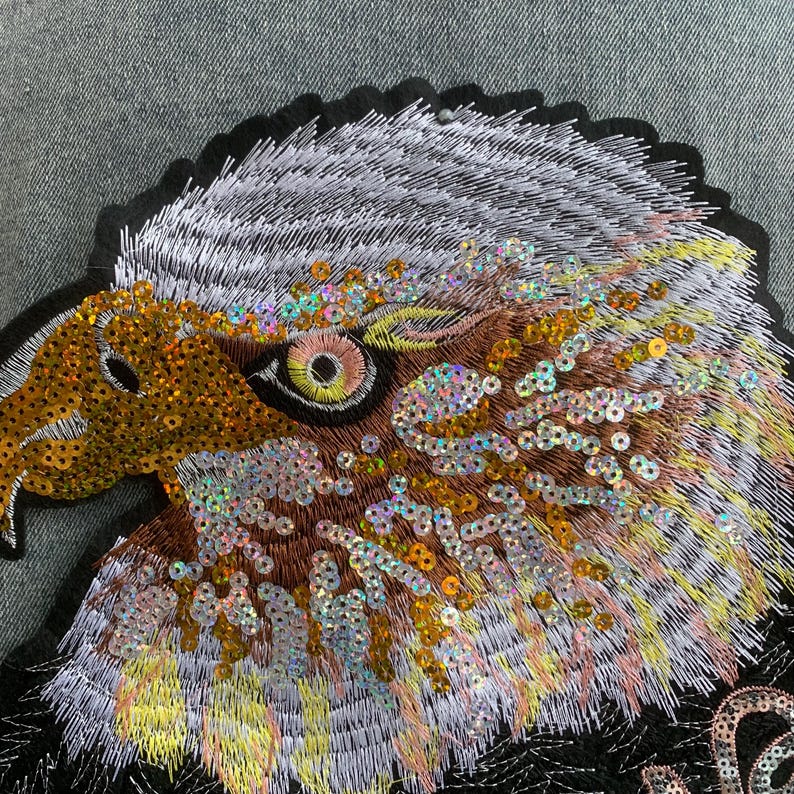 Majestic Eagle Head Patch – Strength in Silver & Gold - Etsy
