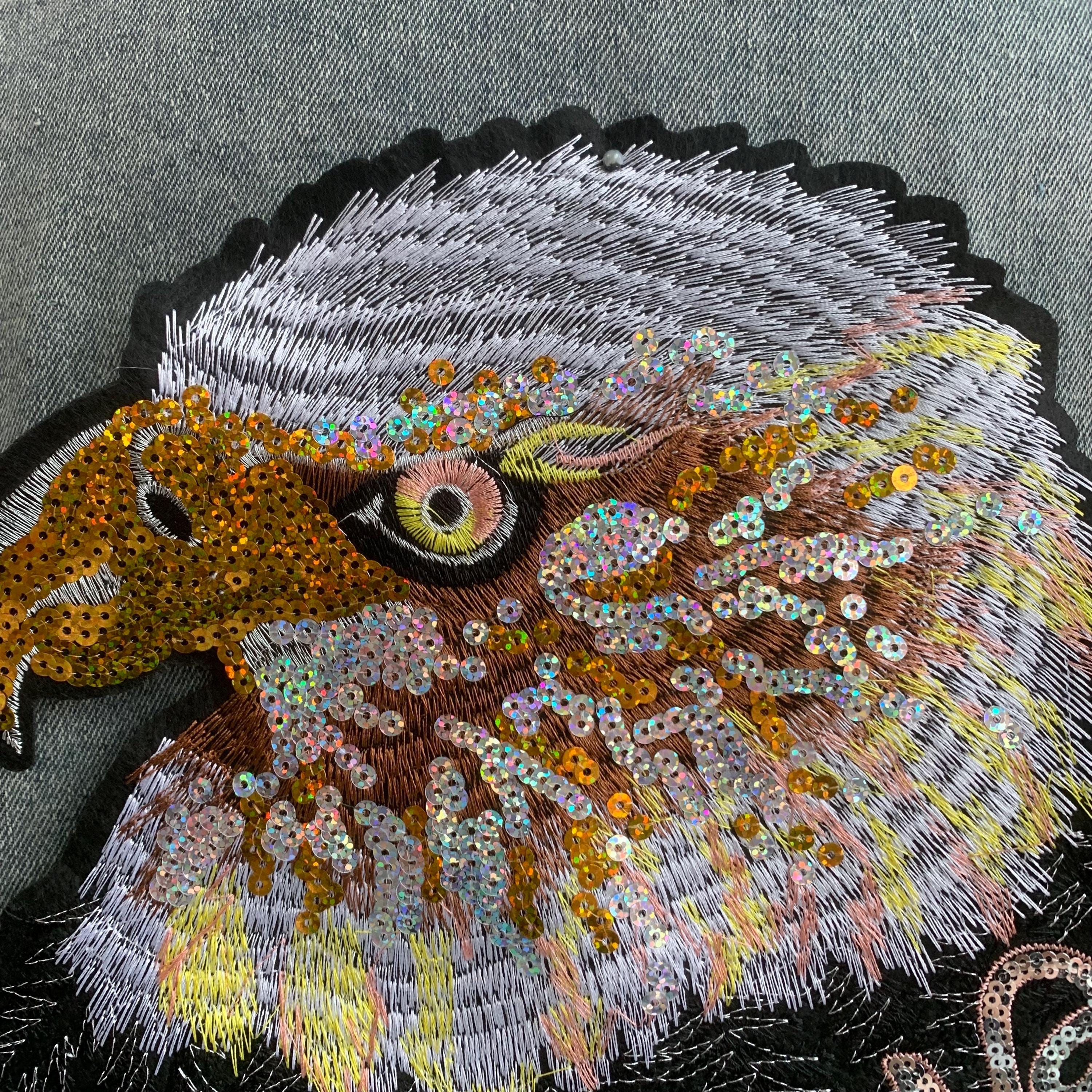 Majestic Eagle Head Patch – Strength in Silver & Gold - Etsy