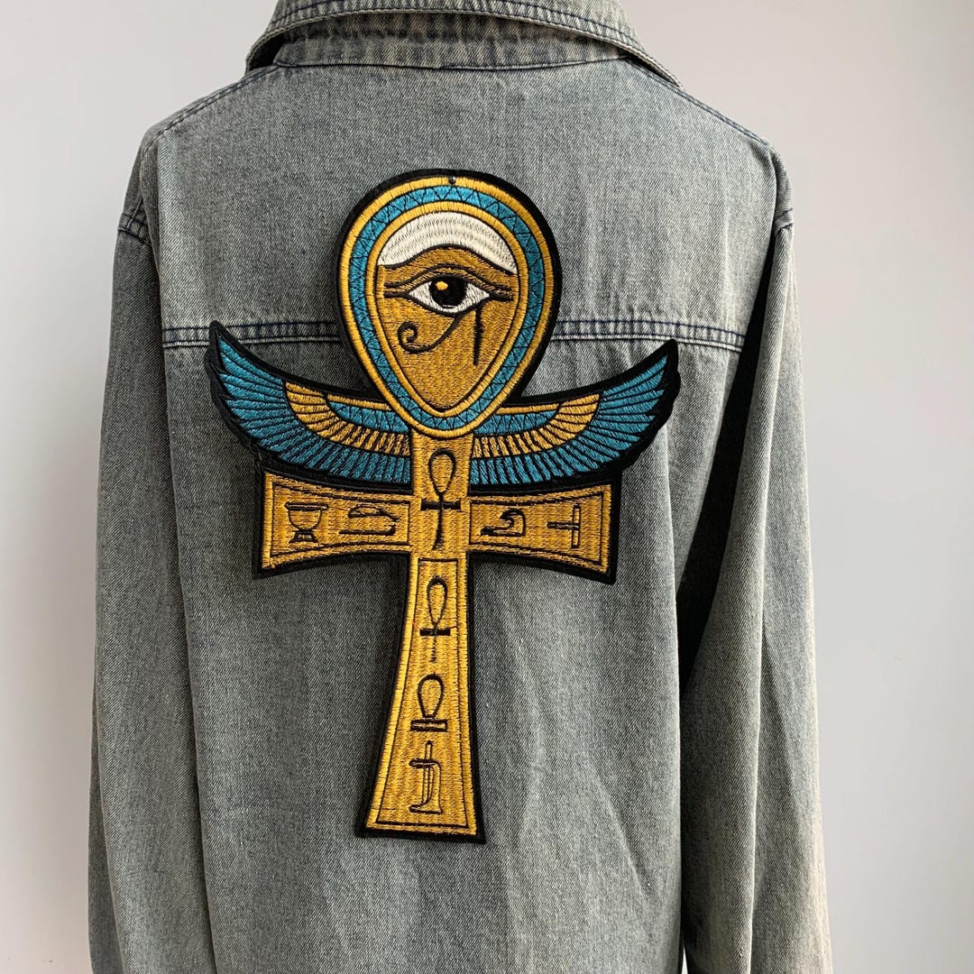 Egyptian Ankh Embroidery Patch - Winged Ankh With Eye of Horus ...