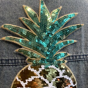Sparkling Gold Sequin Pineapple Iron-on Patch – Tropical Fruit Appliqué for Jackets - Etsy