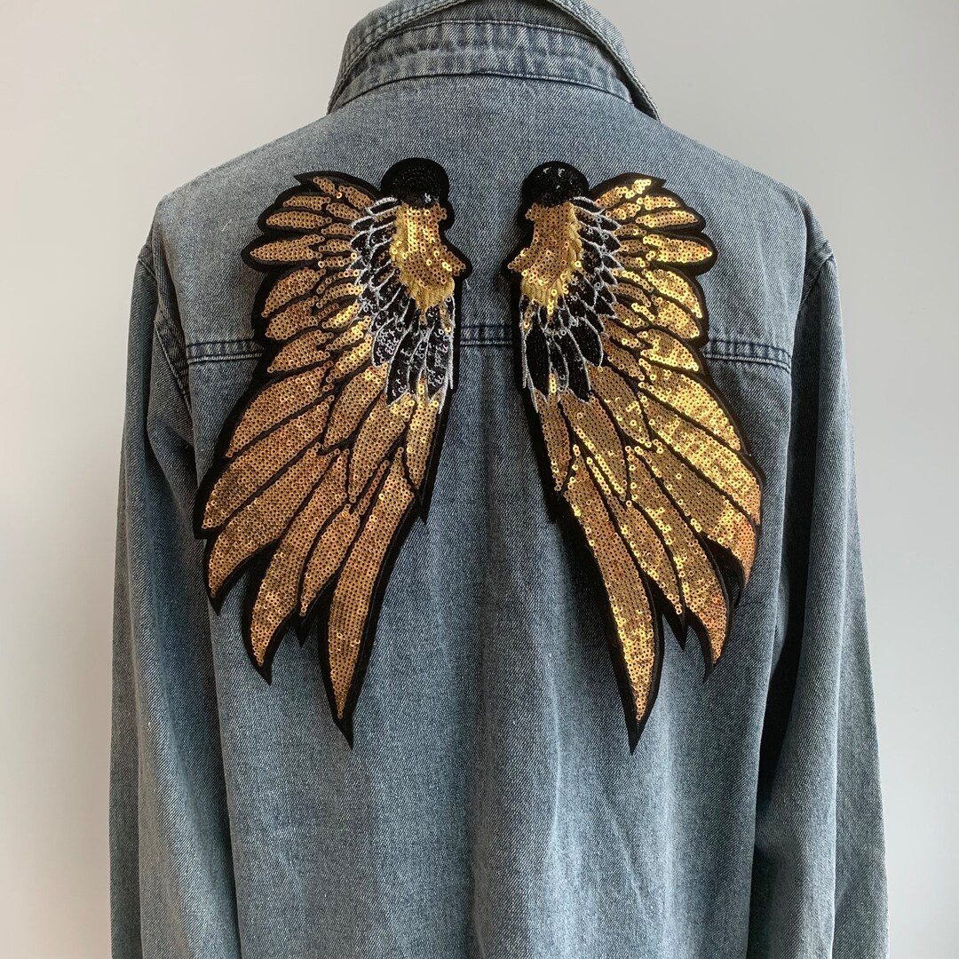 Golden Sequins Angel Wings Patch - Etsy