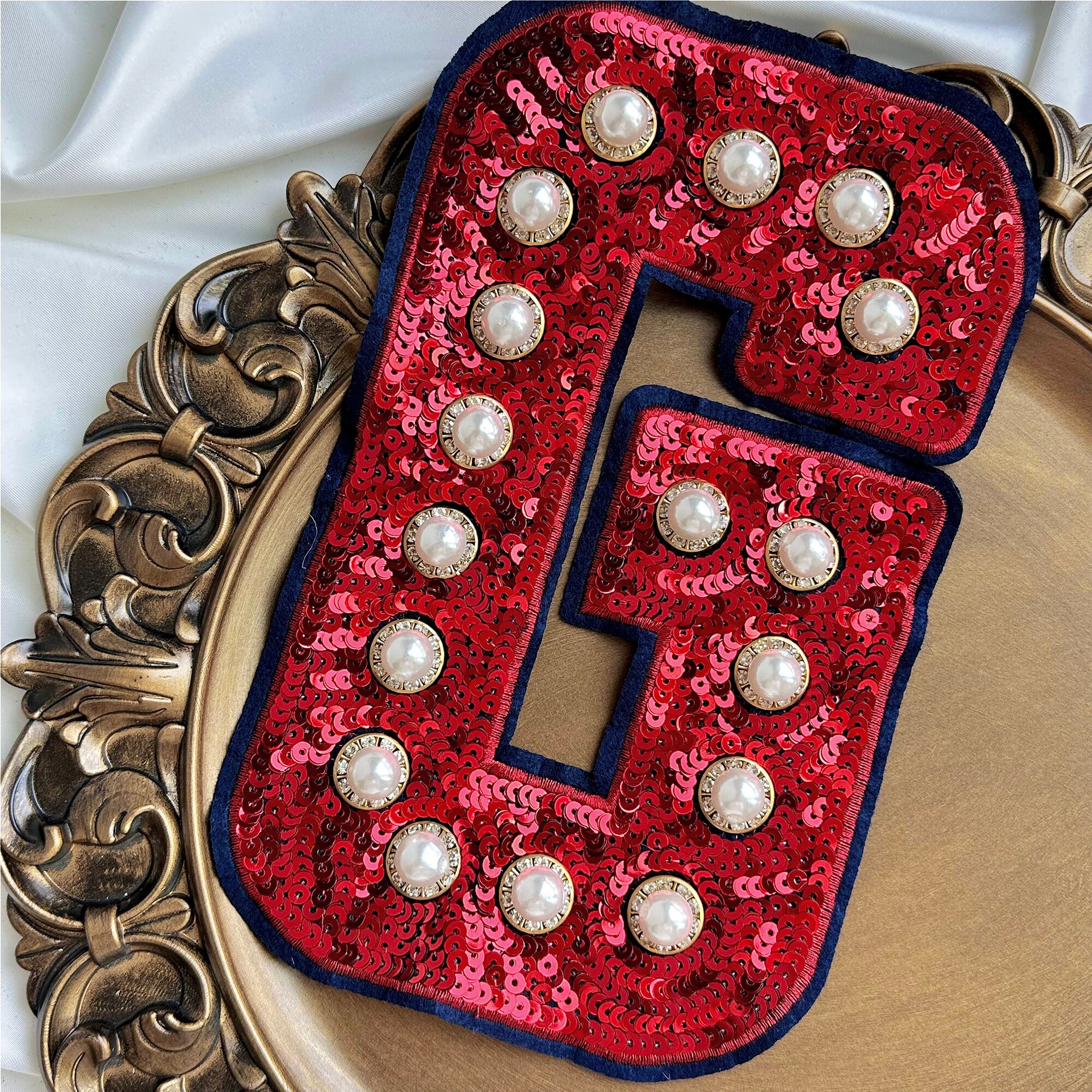 Large Letter Patch Alphabet Beaded English Letter Pearl Embroidered ...