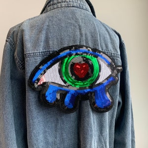 Large Sequins Crying Evil Eye Iron on Patch - Devil’s Eye Applique - Etsy