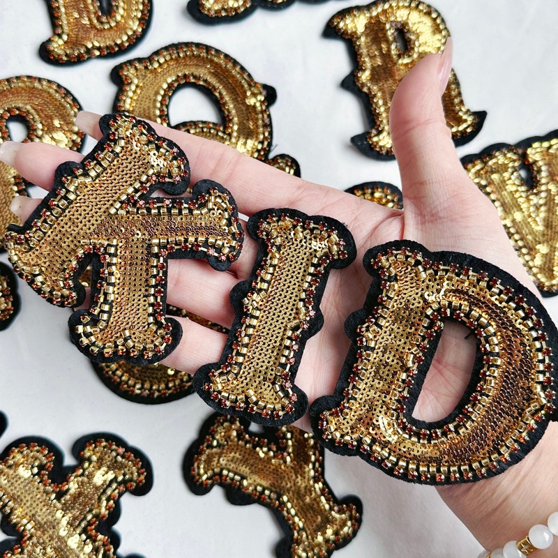 Sequin Letter Patchs - Etsy