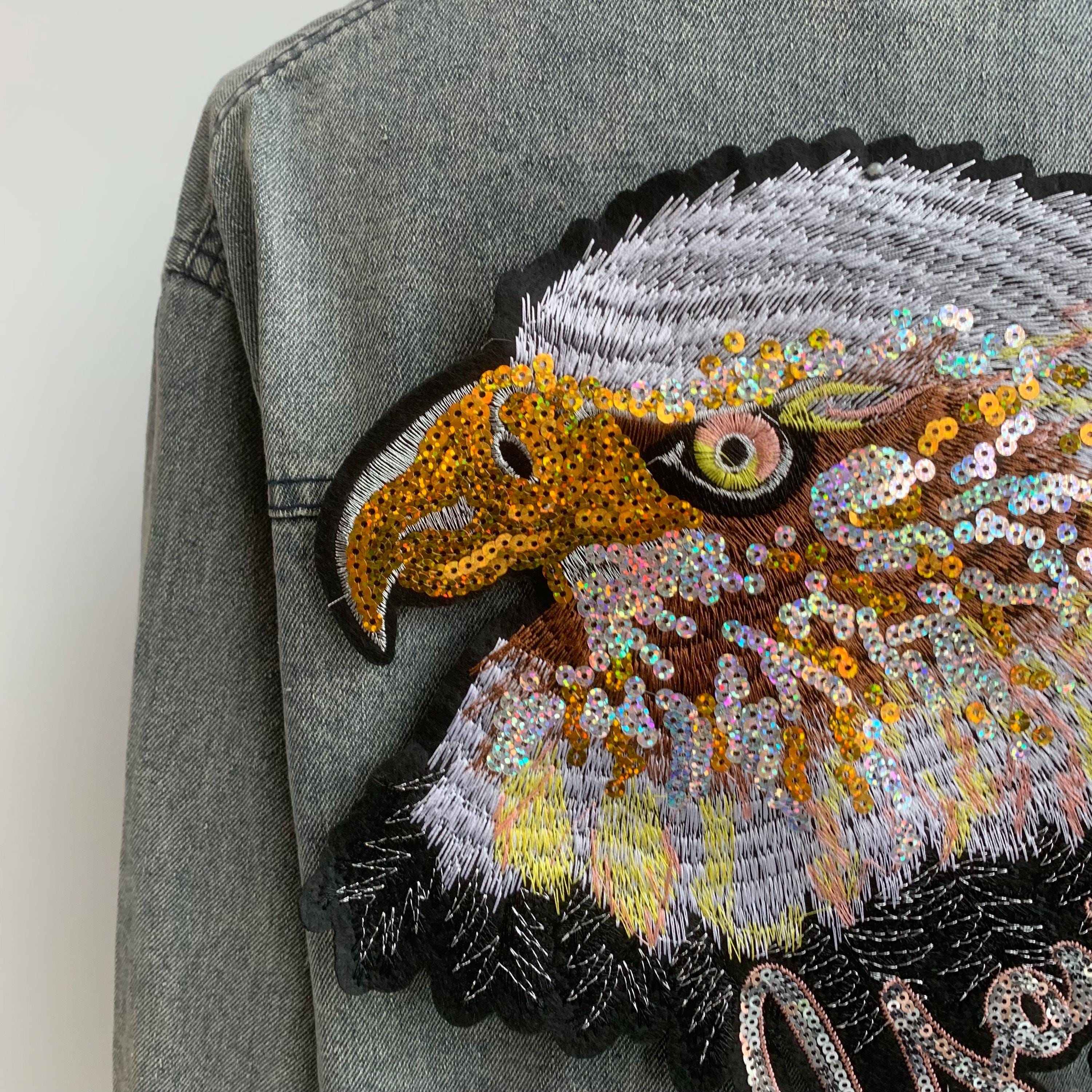 Majestic Eagle Head Patch – Strength in Silver & Gold - Etsy
