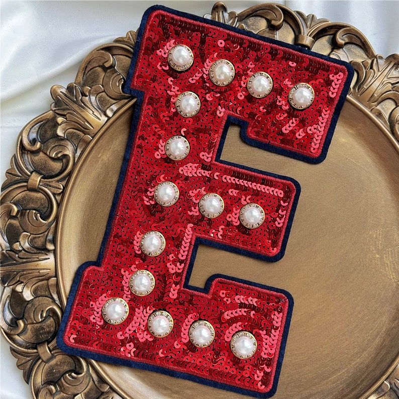 Large Letter Patch Alphabet Beaded English Letter Pearl Embroidered ...