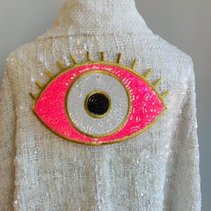 Mesmerizing Evil Eye With Eyelash Iron-on Patch: Embroidered Sequins for Protection and Style - Etsy