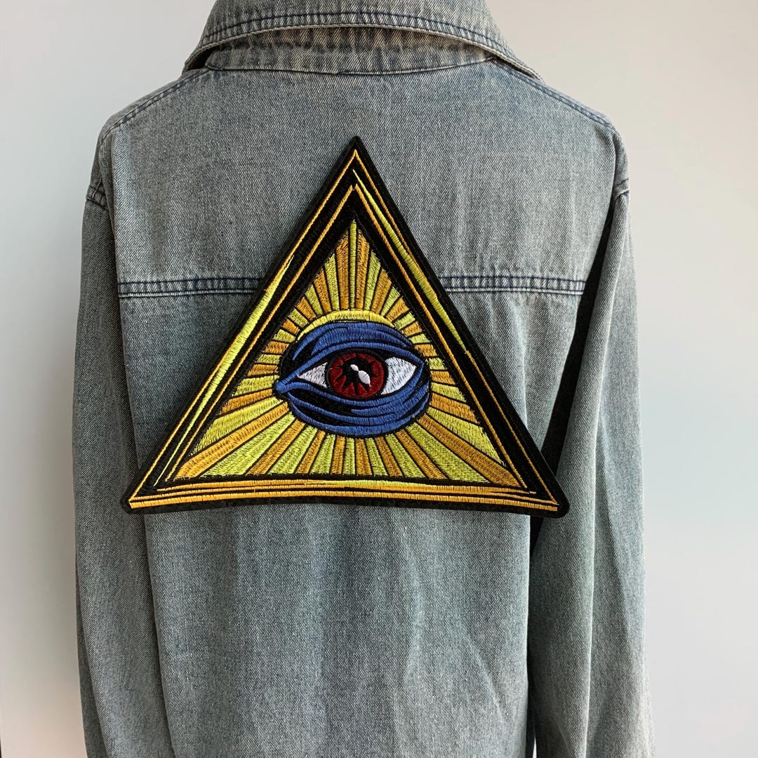 Illuminati Eye Patch: Gold Embroidered Triangle Appliqué - Etsy