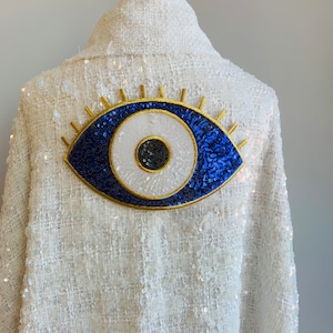 Mesmerizing Evil Eye With Eyelash Iron-on Patch: Embroidered Sequins for Protection and Style - Etsy