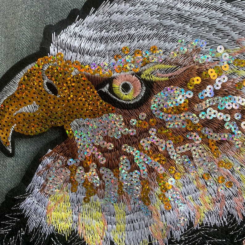 Majestic Eagle Head Patch – Strength in Silver & Gold - Etsy