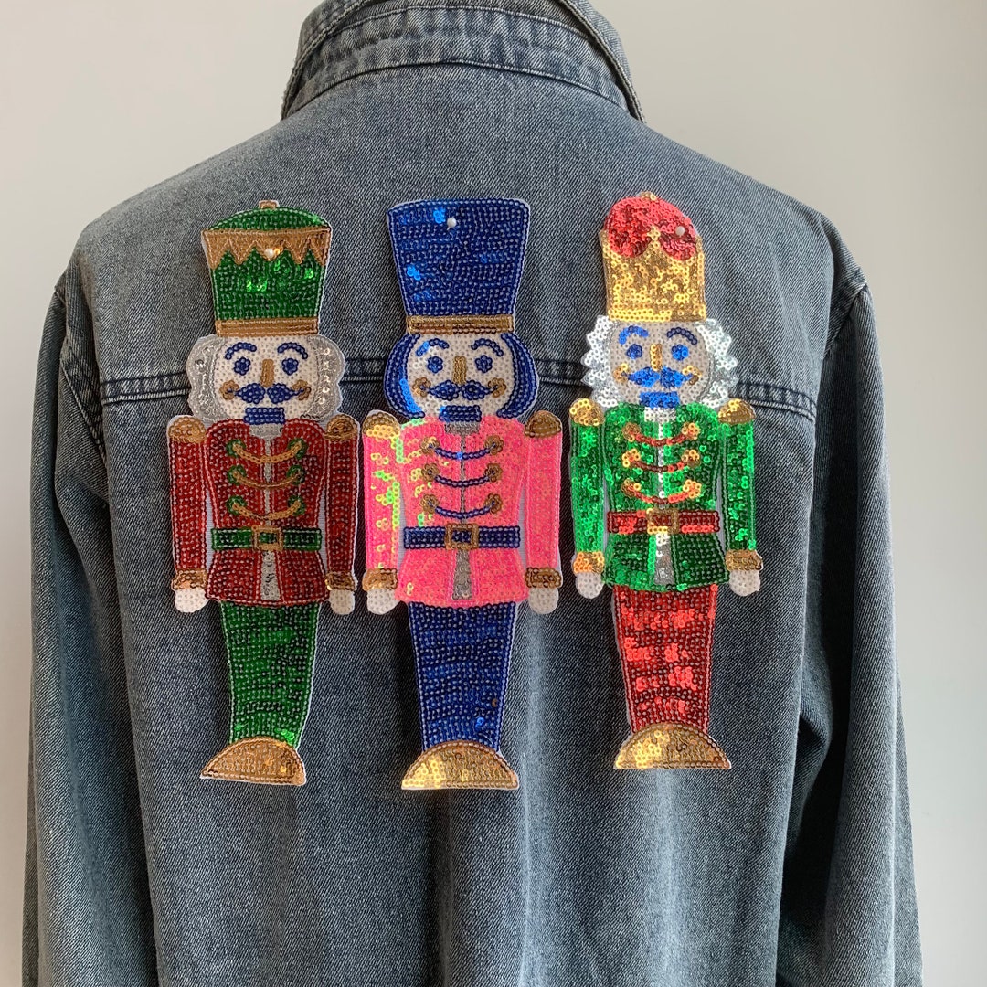 Colorful Sequin Nutcracker Patch – Christmas Soldier Applique for ...