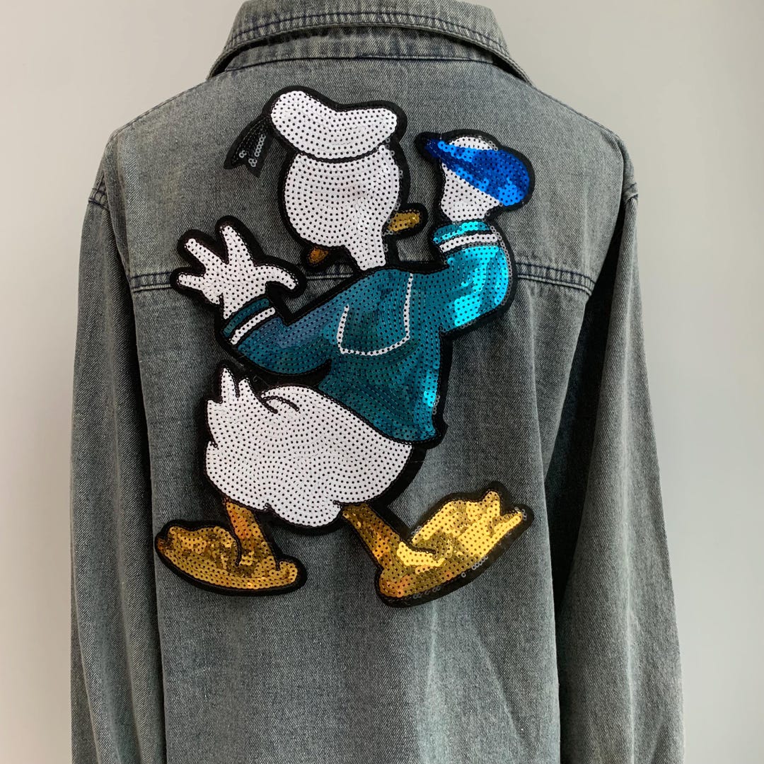 Large Sequins Duck Back Patch | Cartoon Duck Appliqué for Jackets - Etsy