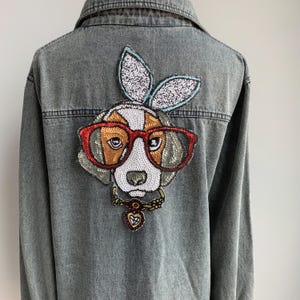 Adorable Large Sequin Dog Iron-on Patch – Sparkling Custom Designs for ...