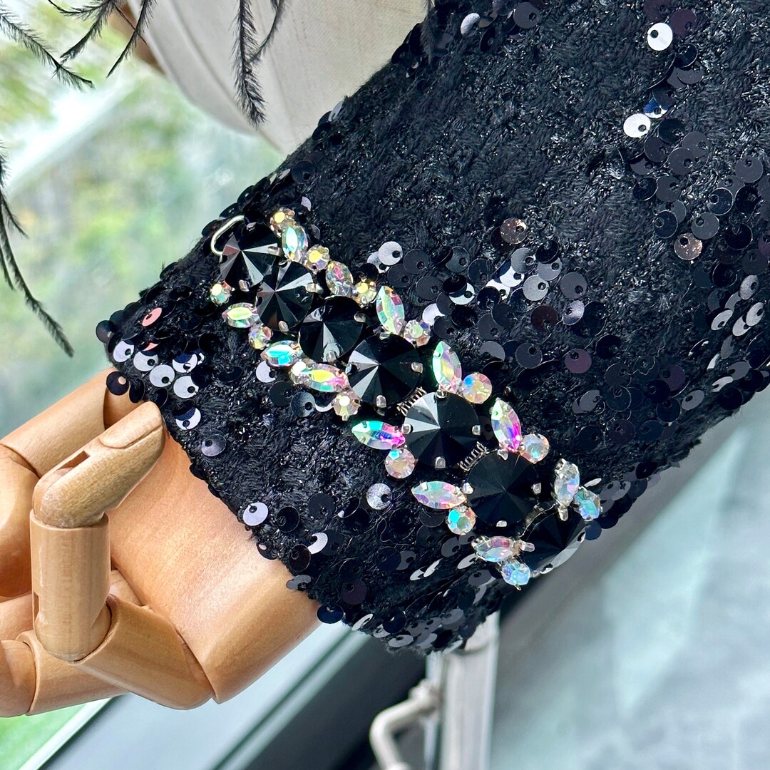 Rhinestone Braid Embroidery Patches Delicate Silver Beaded Applique ...