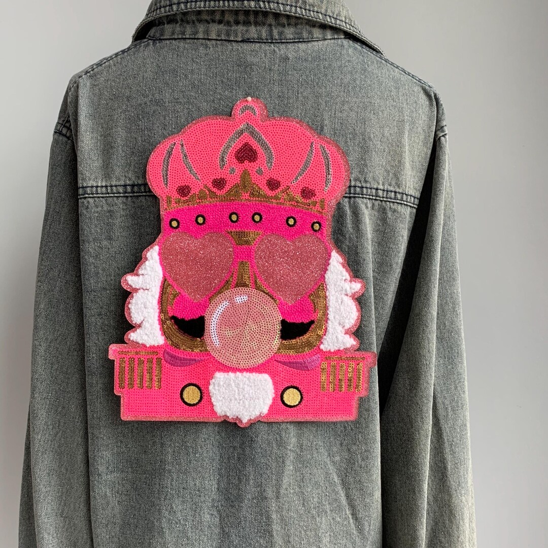 Pink Sequin Nutcracker Patch – Cute Bubble Gum Soldier Appliqué With ...