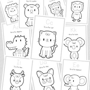 Printable Animal Alphabet Coloring Book for Preschool | Activity Book ...