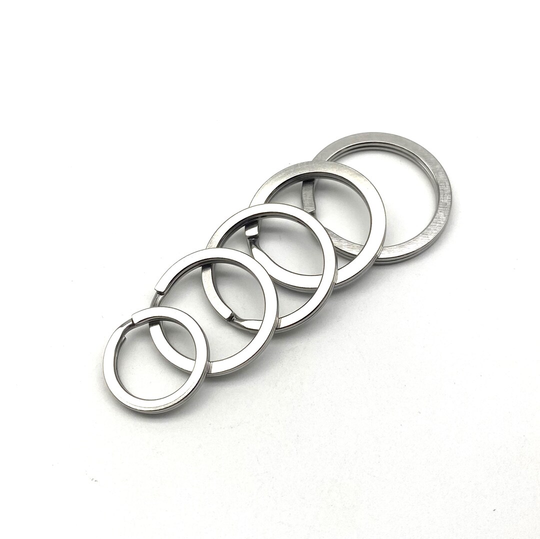 Premium Stainless Key Split Ring Key Chain Ring Connectors Flat ...