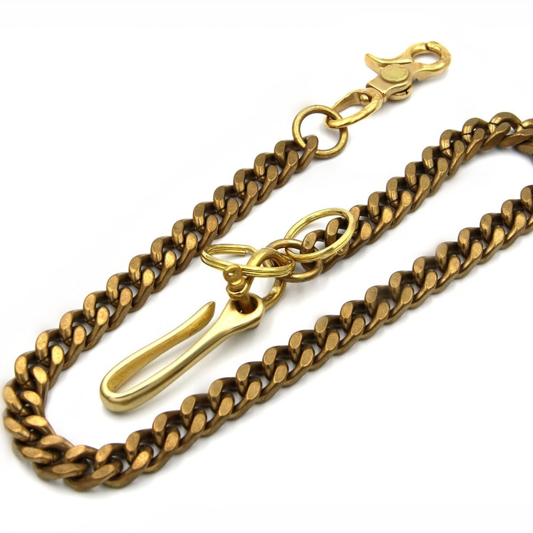Trousers Chain Wallet Keychain Brass Fish Hook With Snap Clasp Ending ...