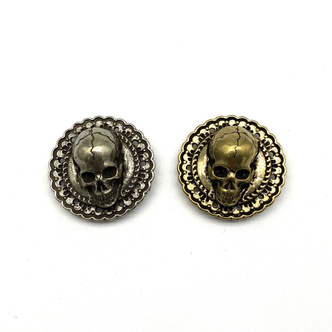 Crown Skull Conchos,screw Back Rivets,wallet Concho, Leather Purse ...