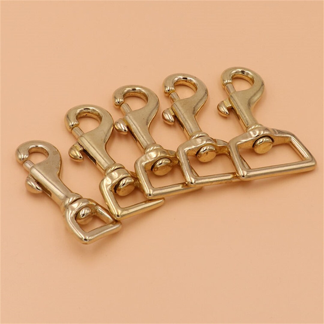 Solid Brass Snap Clasp Leather Strap Handle Hook Bag Chain Clasp Clip ...