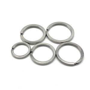 Premium Stainless Key Split Ring Key Chain Ring Connectors Flat ...