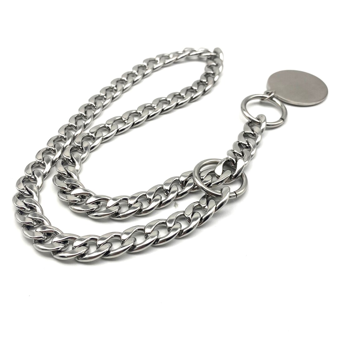 Custom Name Tag 12mm Figaro Chain Dog Choke Chain Collar Puppy&pets Necklace Personalized - Etsy