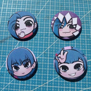 Arcane Button Pins 2.2in Glitter Laminated Pinback Jinx Isha Vi Caitlyn ...