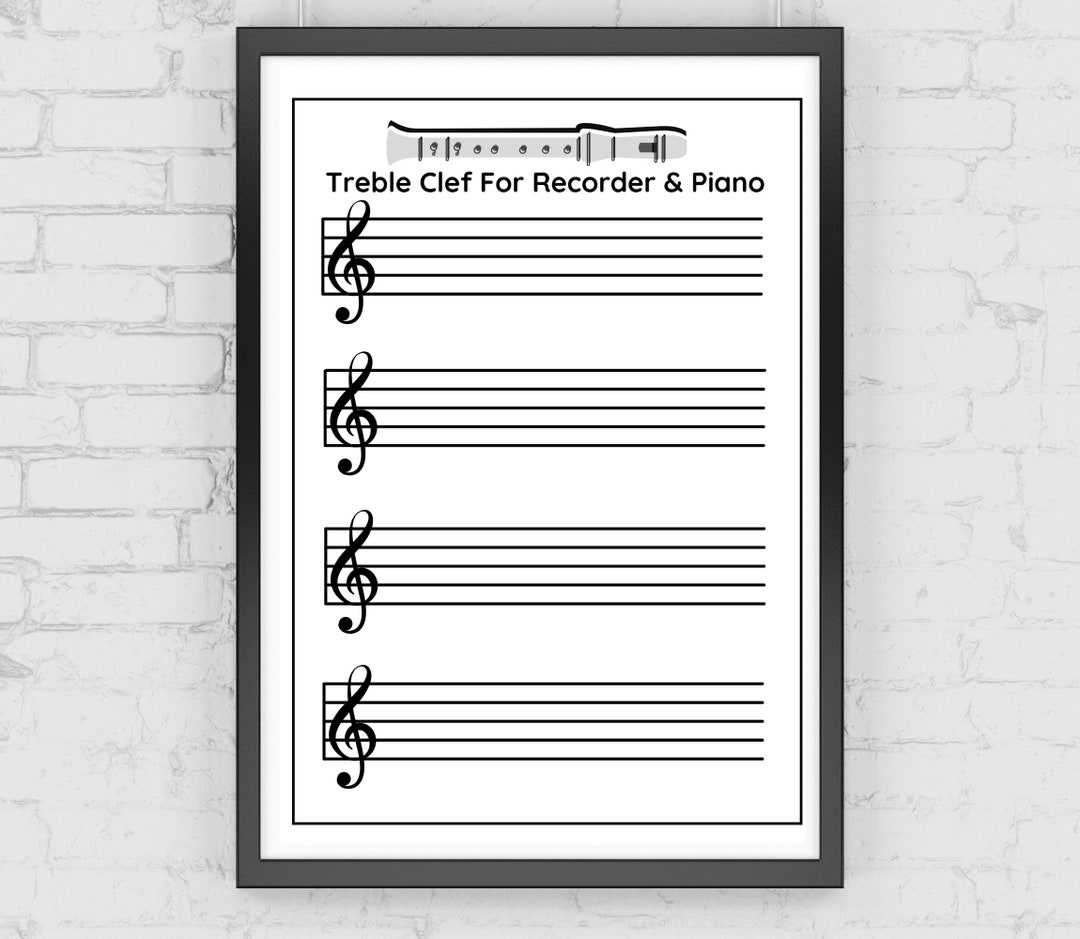 Homeschool Printable Worksheet for Recorder and Piano| Blank Sheet ...