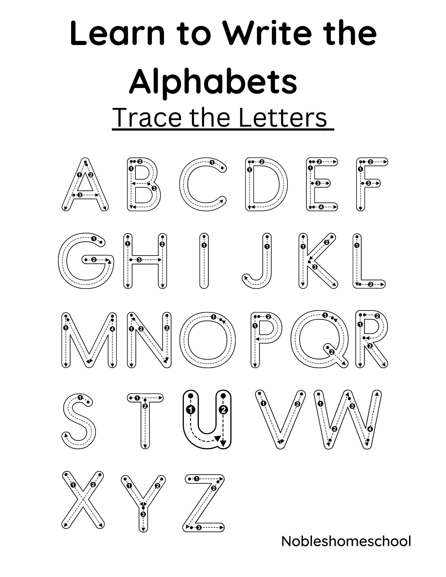 Alphabet Worksheets Preschool Handwriting Homeschool Printable ...