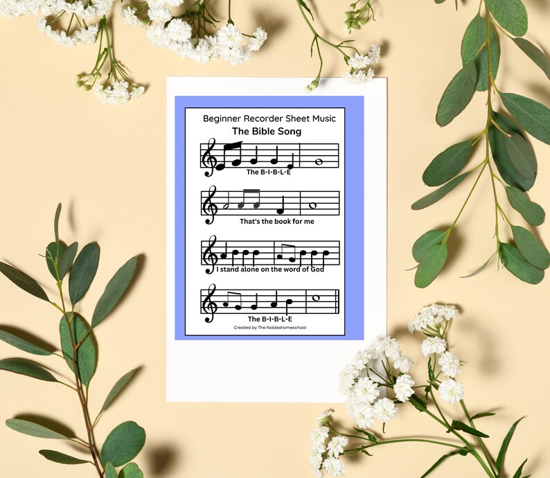 Kids Beginner Recorder Music Sheet| Homeschool Printables| Practice ...