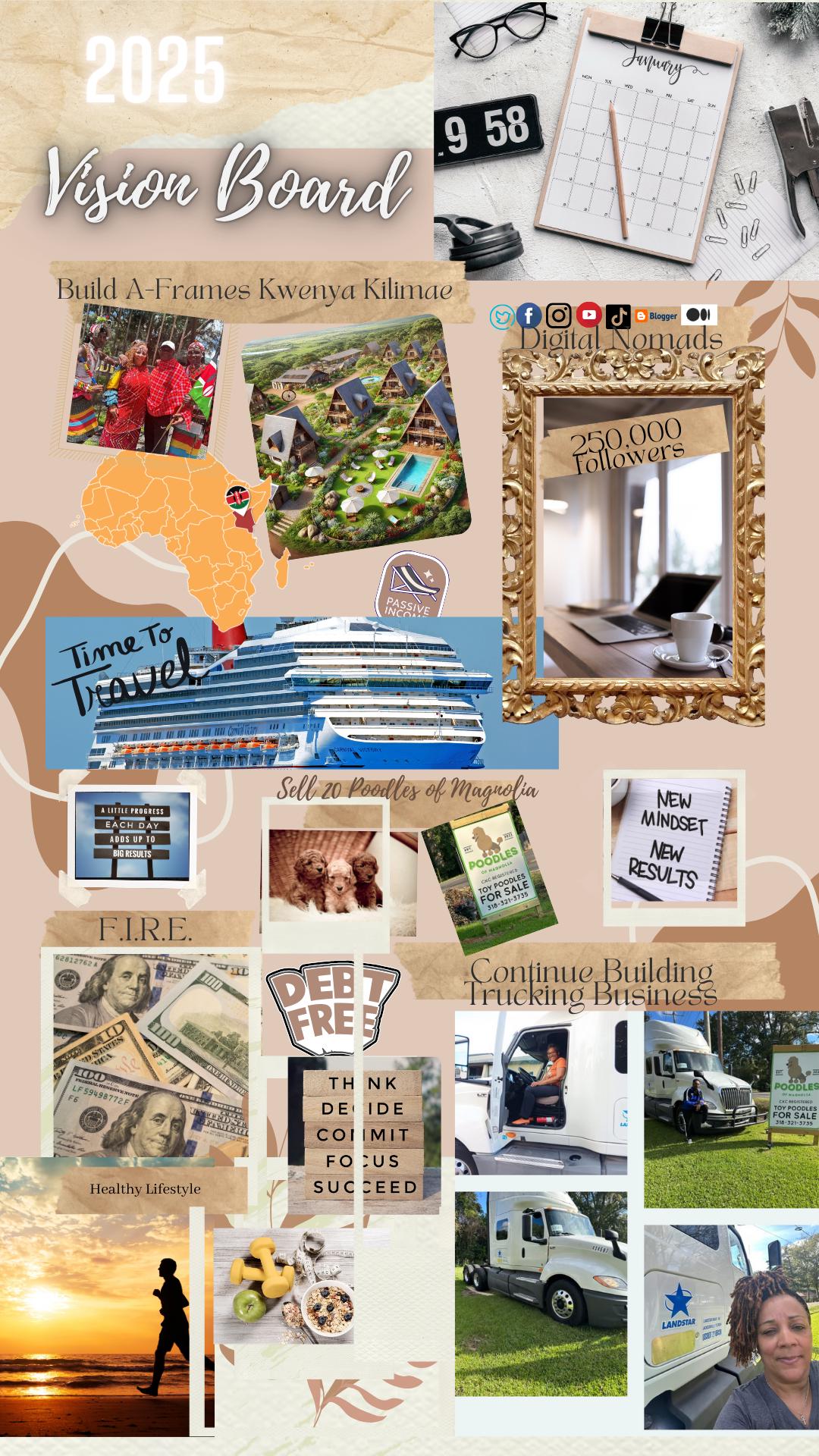 Digital Editable Vision Board Template for Iphone, Android, Wallpaper ...