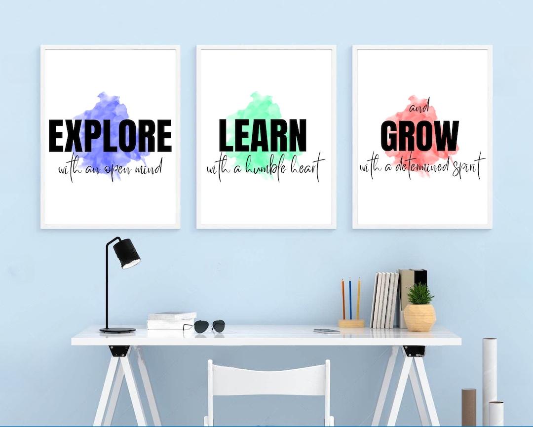 Success Motivational Office Set, Quote Set of 3, Office Definitions ...