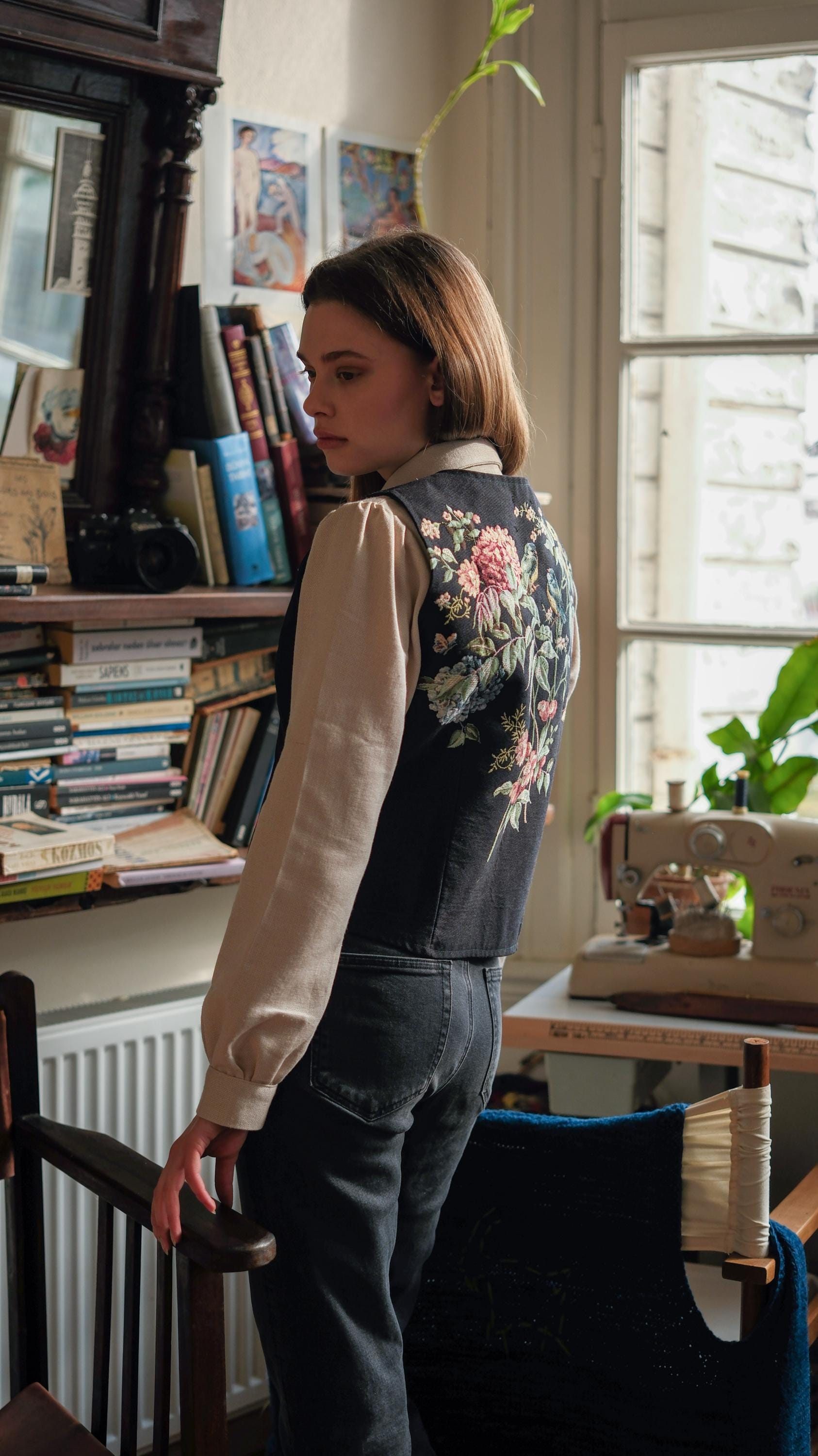 Embroidered Tapestry Vest: Floral Heritage Boho Gilet - Etsy