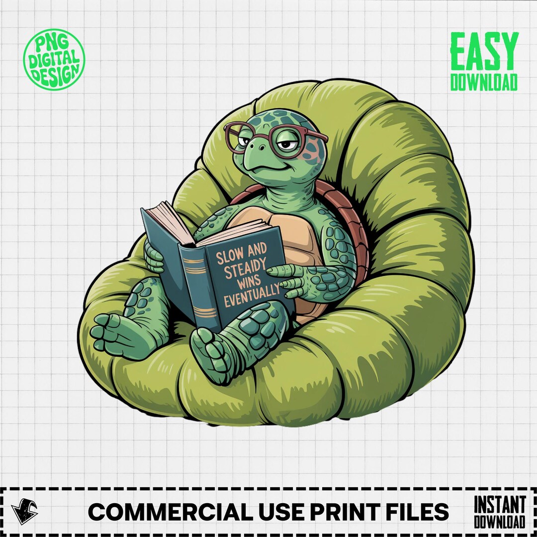 Turtle Clipart, Reading Clipart, Animal Clipart, Bookworm Clipart, Nerd ...