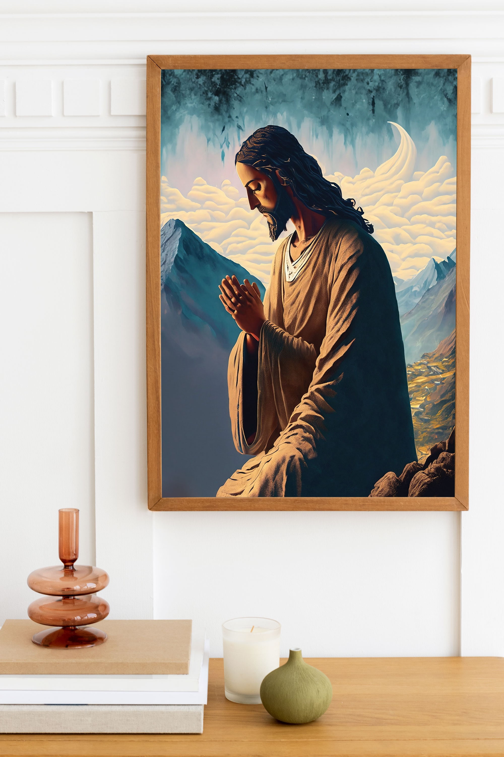 Jesus Christ is Praying. DIGITAL PRINT Christian Wall Art, Christian ...