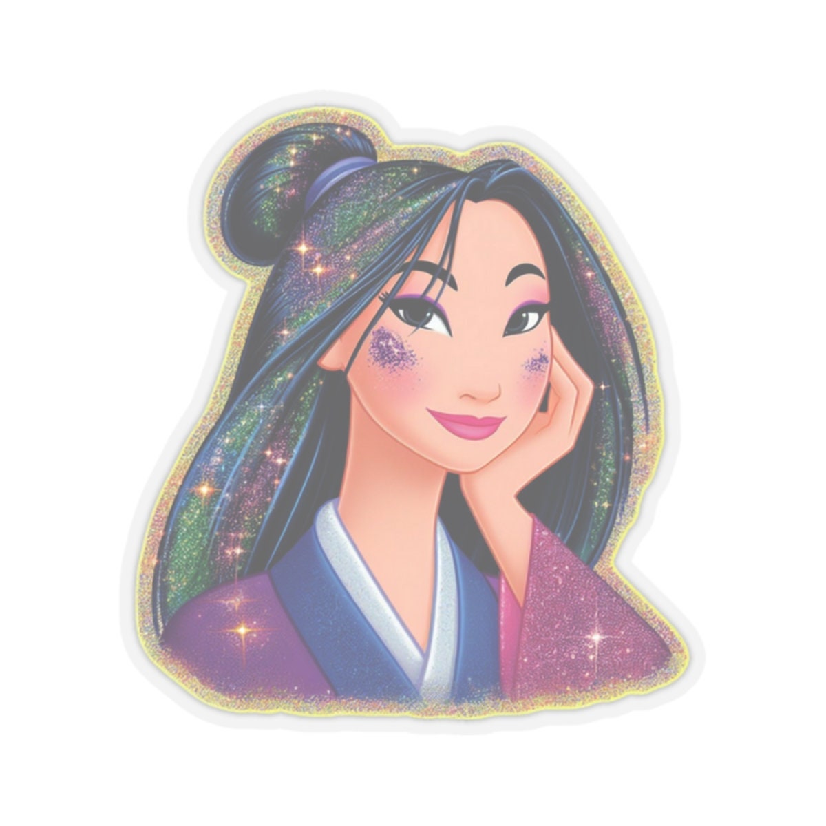 Mulan Sticker Disney Princess Sticker Y2k Sticker Glitter - Etsy