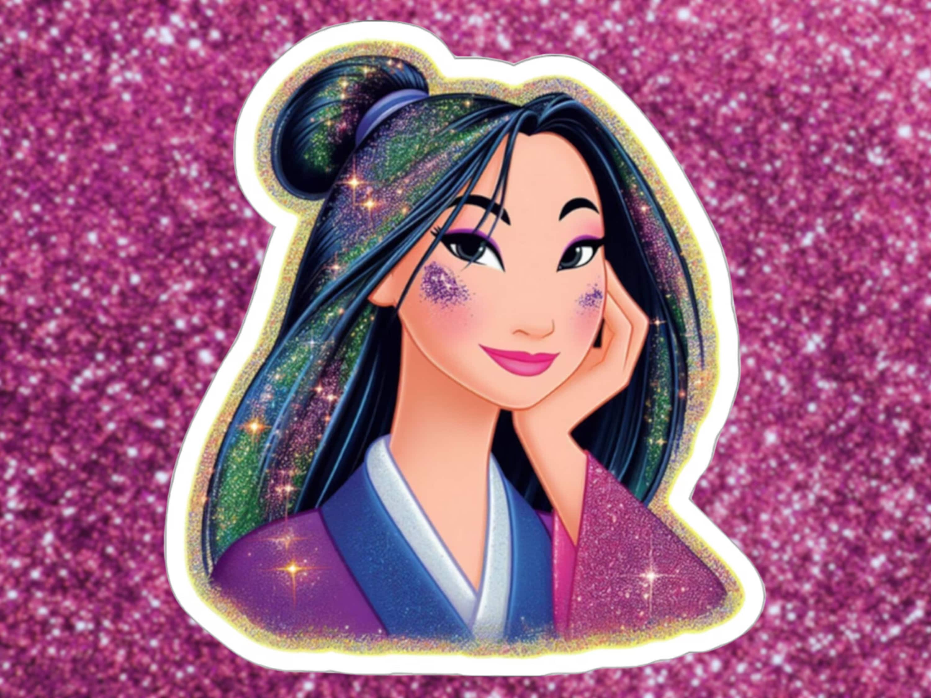 Mulan Inspired Sticker Disney Princess Sticker Y2k Sticker Glitter ...