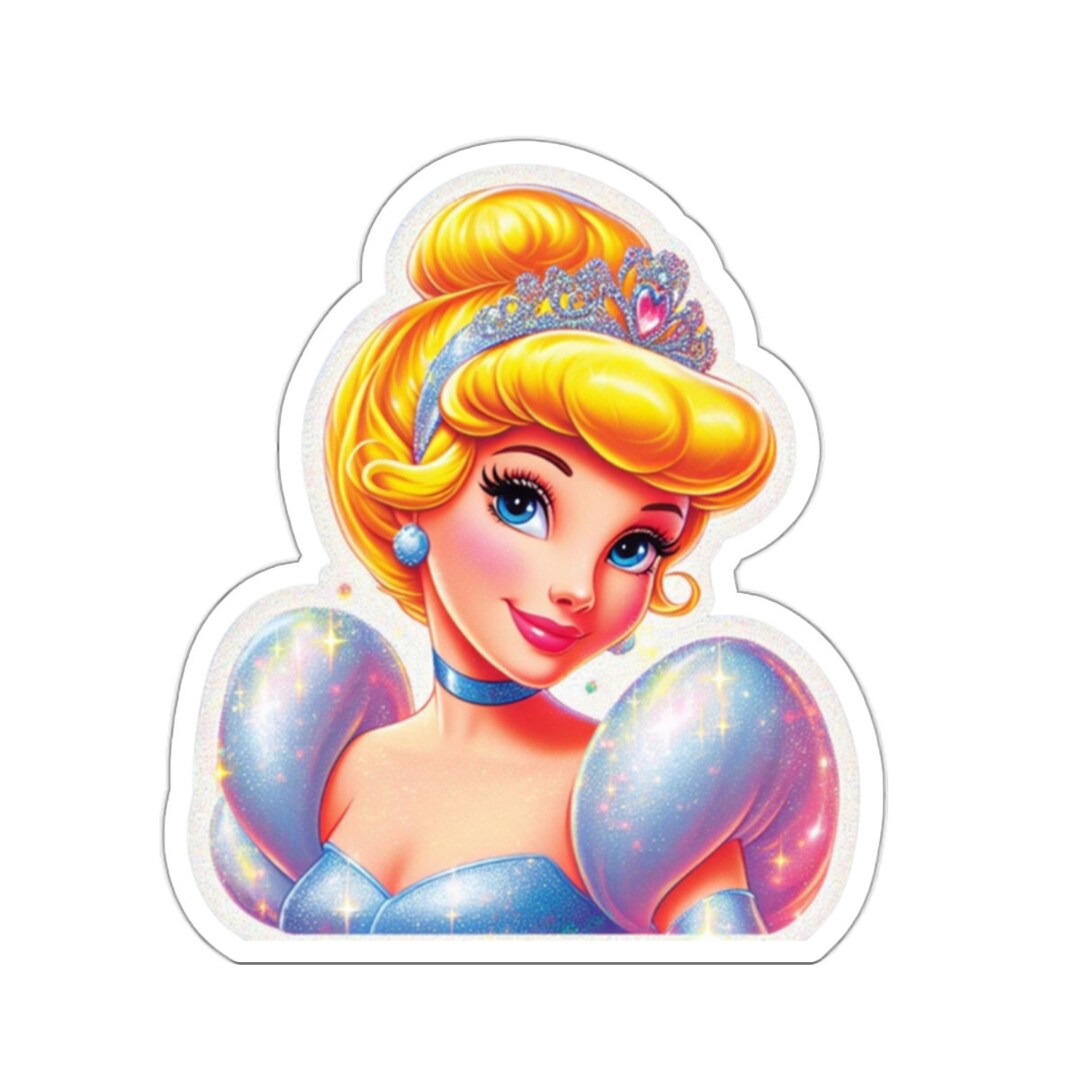 Cinderella Sticker Disney Princess Sticker Y2k Sticker Glitter - Etsy