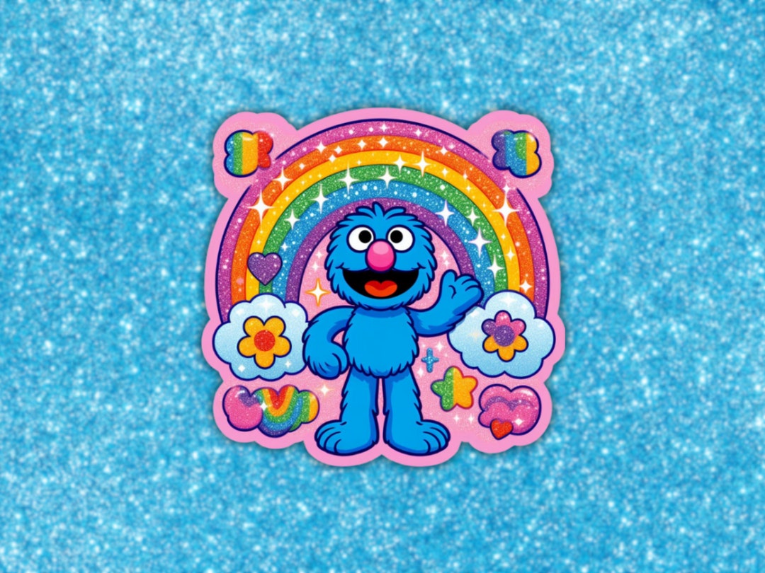 Grover Sticker Sesame Street Sticker Childhood Sticker - Etsy