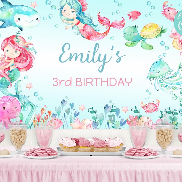 Mermaid Backdrop Decorations - Etsy
