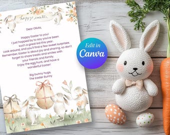 Letter From the Easter Bunny Digital Download Christian Orange Gingham ...