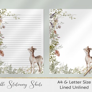 Printable Stationery, Woodland Printable Paper Printable Writing Paper ...