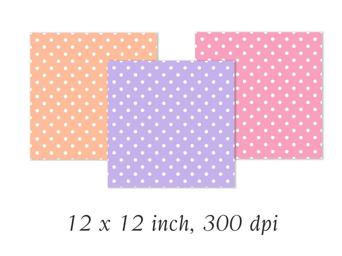 Solid Pastel Polka Dots Digital Seamless Paper, Seamless Solid Patterns ...