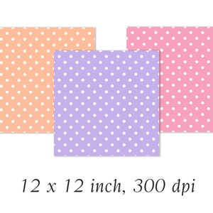 Solid Pastel Polka Dots Digital Seamless Paper, Seamless Solid Patterns ...