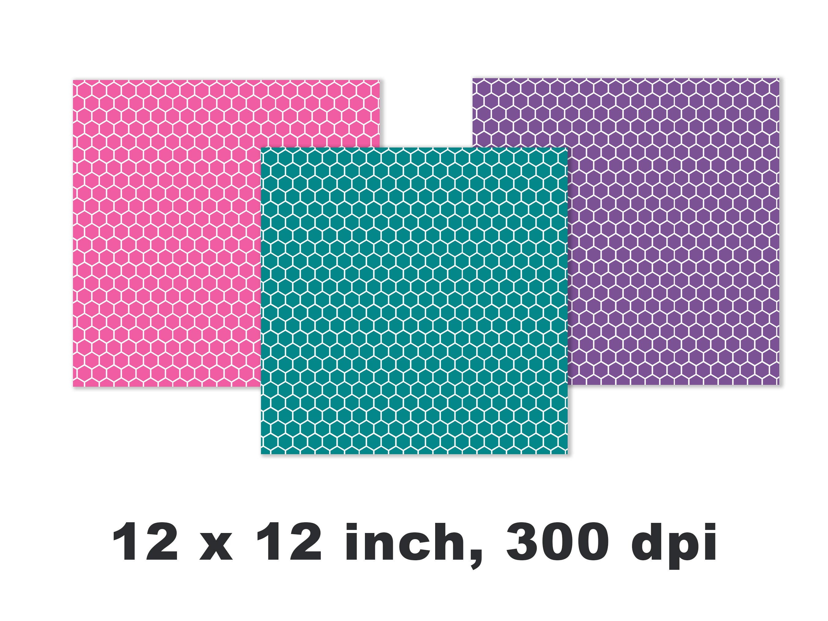 Honeycomb Hexagon Pattern Seamless Digital Paper Set Rainbow Colours ...