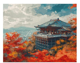 500 Pieces Puzzle Sakura Trees Puzzle Japan Cherry Blossom Railway ...