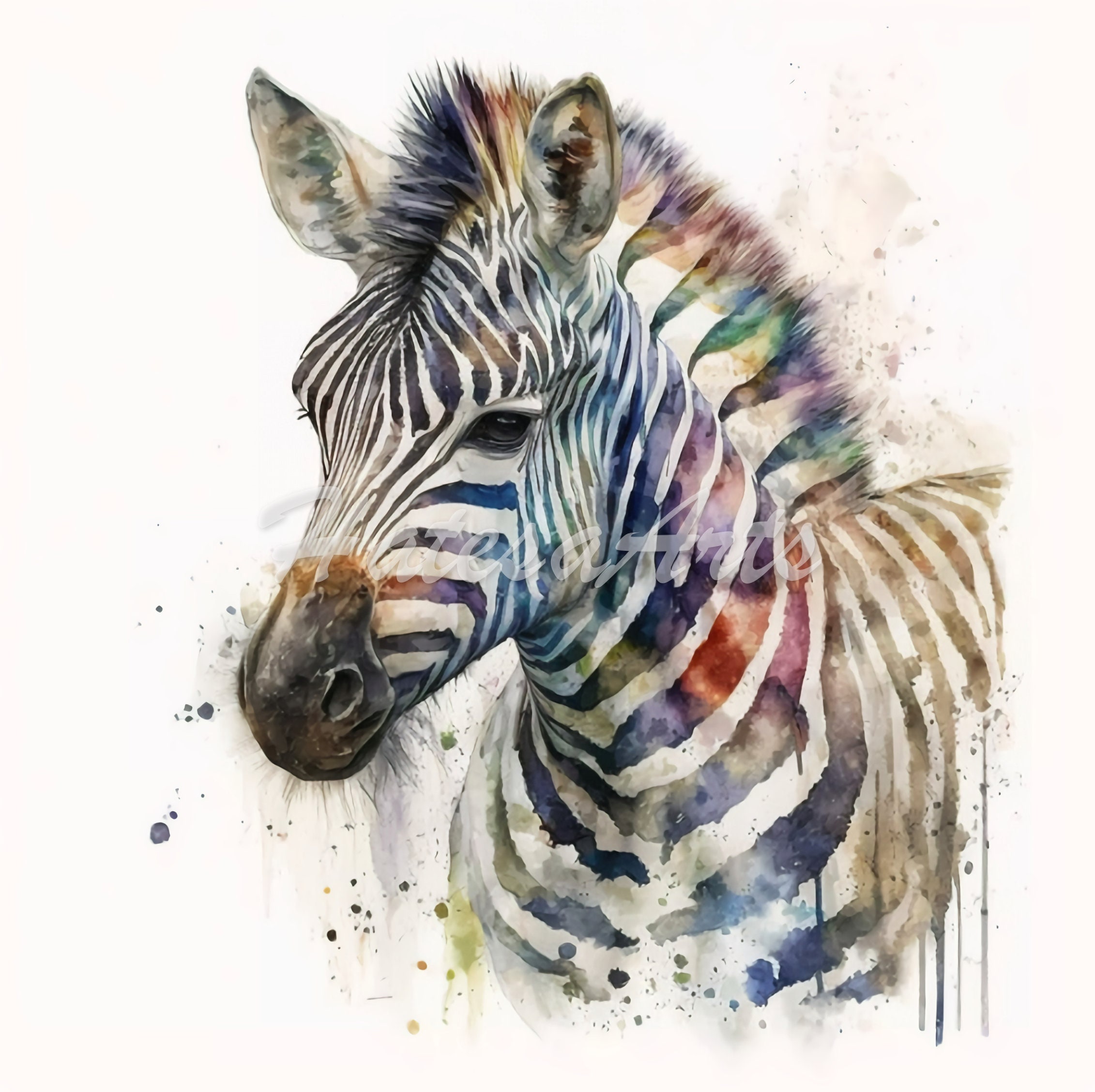 Zebra Illustrations|watercolor Clipart Set|zebra Watercolor Art|junk ...