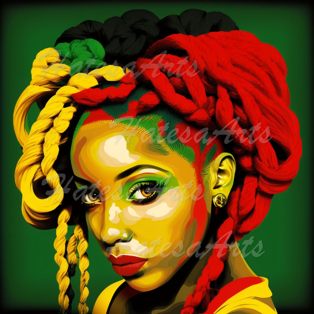 African Woman I Black Power I Pan-african Colors I Instant Digital ...