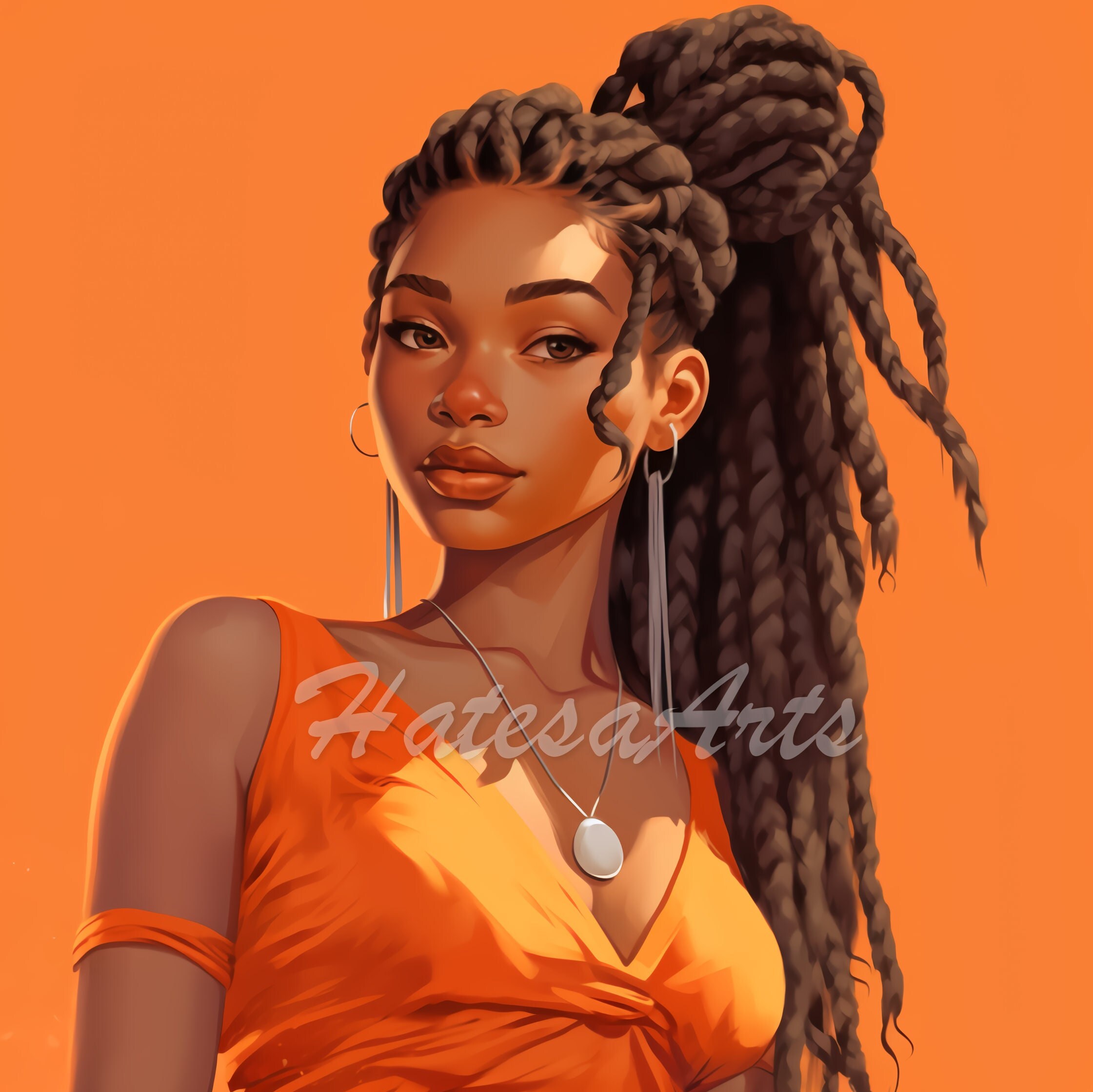 African Queen orange I PNG, SVG I Junk Journal, Digital Planner, Wall ...