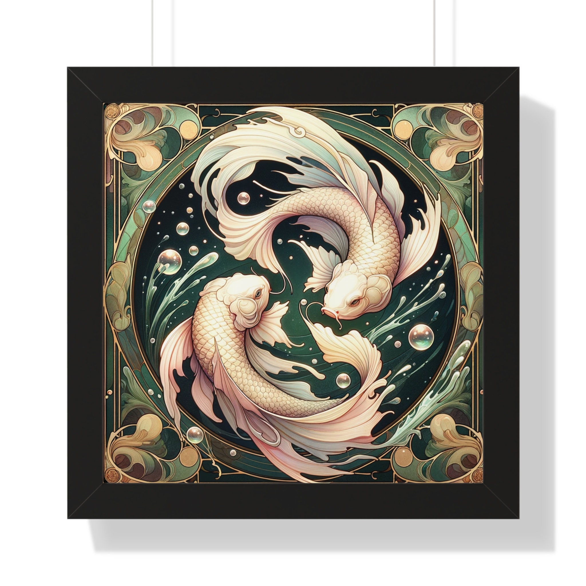 Pisces Fish Framed Horizontal Poster Water Sign Zodiac Poster February ...